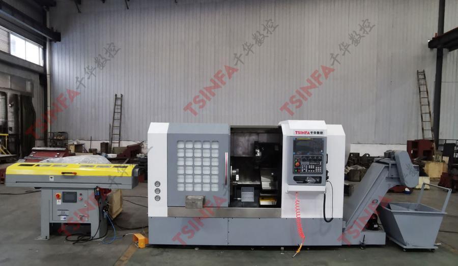 CNC Turning Machine with Auto Bar Feeder, Auto CNC Lathe Part Catcher ...